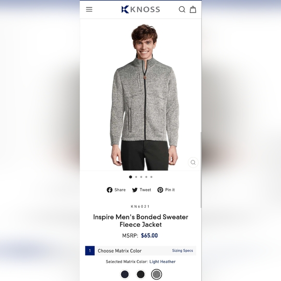 Inspire | Jackets & Coats | Nwt Knoss Inspire Mens Bonded Sweater ...